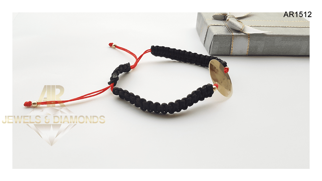 Bratara cu snur si banut Aur 14k de 20mm [AR1512] - Bijuterii Aur