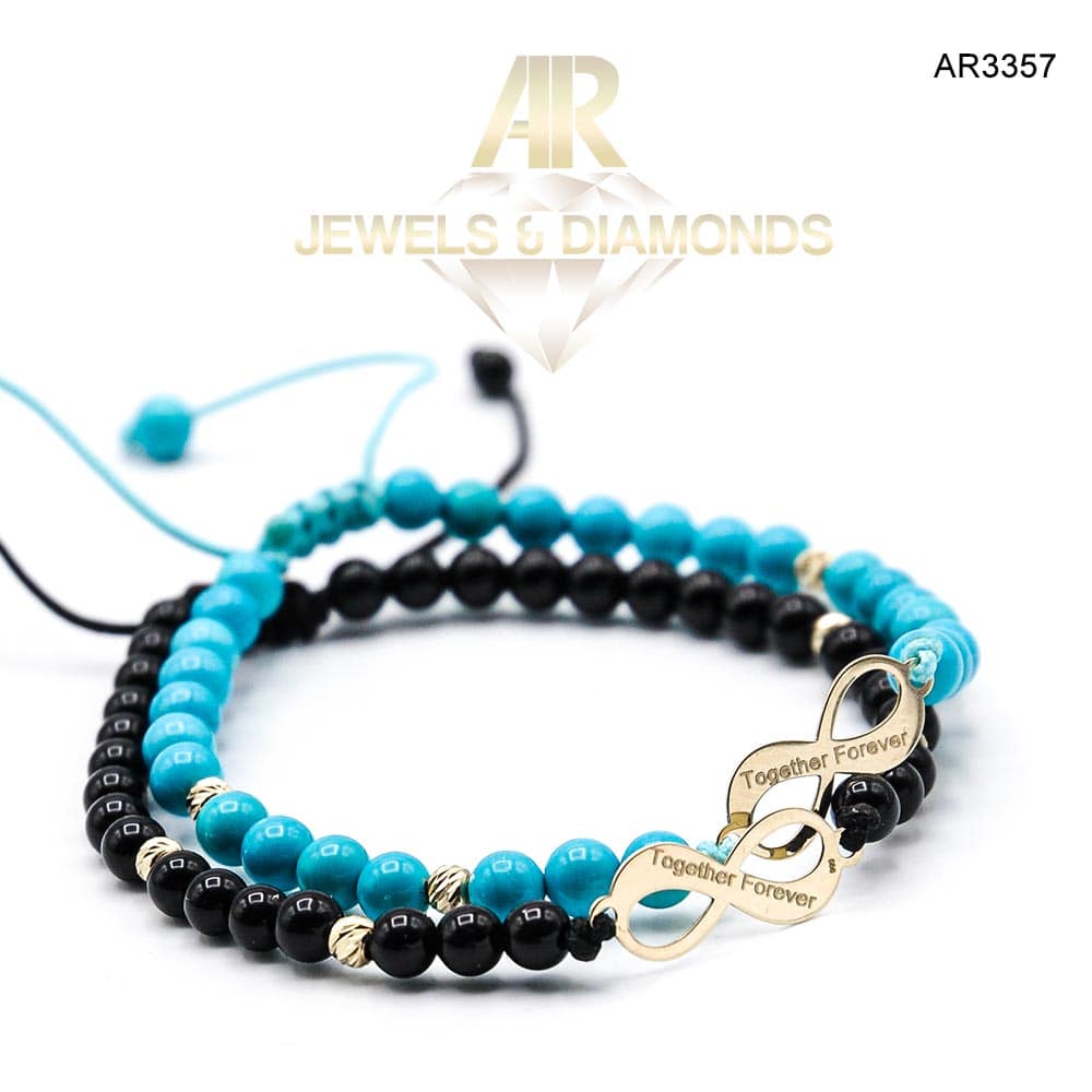 Set Bratari Cuplu Aur 14K [AR3357] - Bijuterii Aur