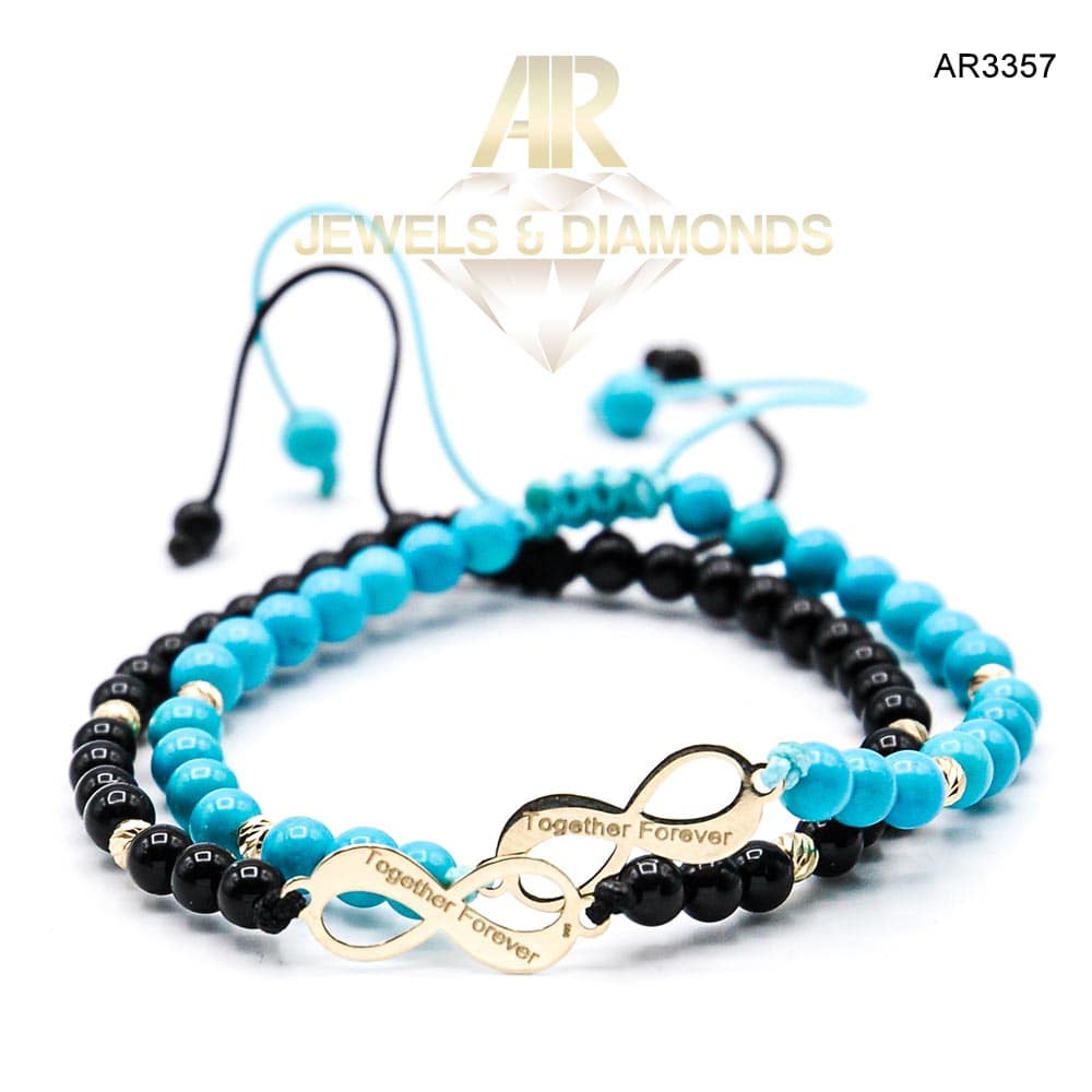 Set Bratari Cuplu Aur 14K [AR3357] - Bijuterii Aur