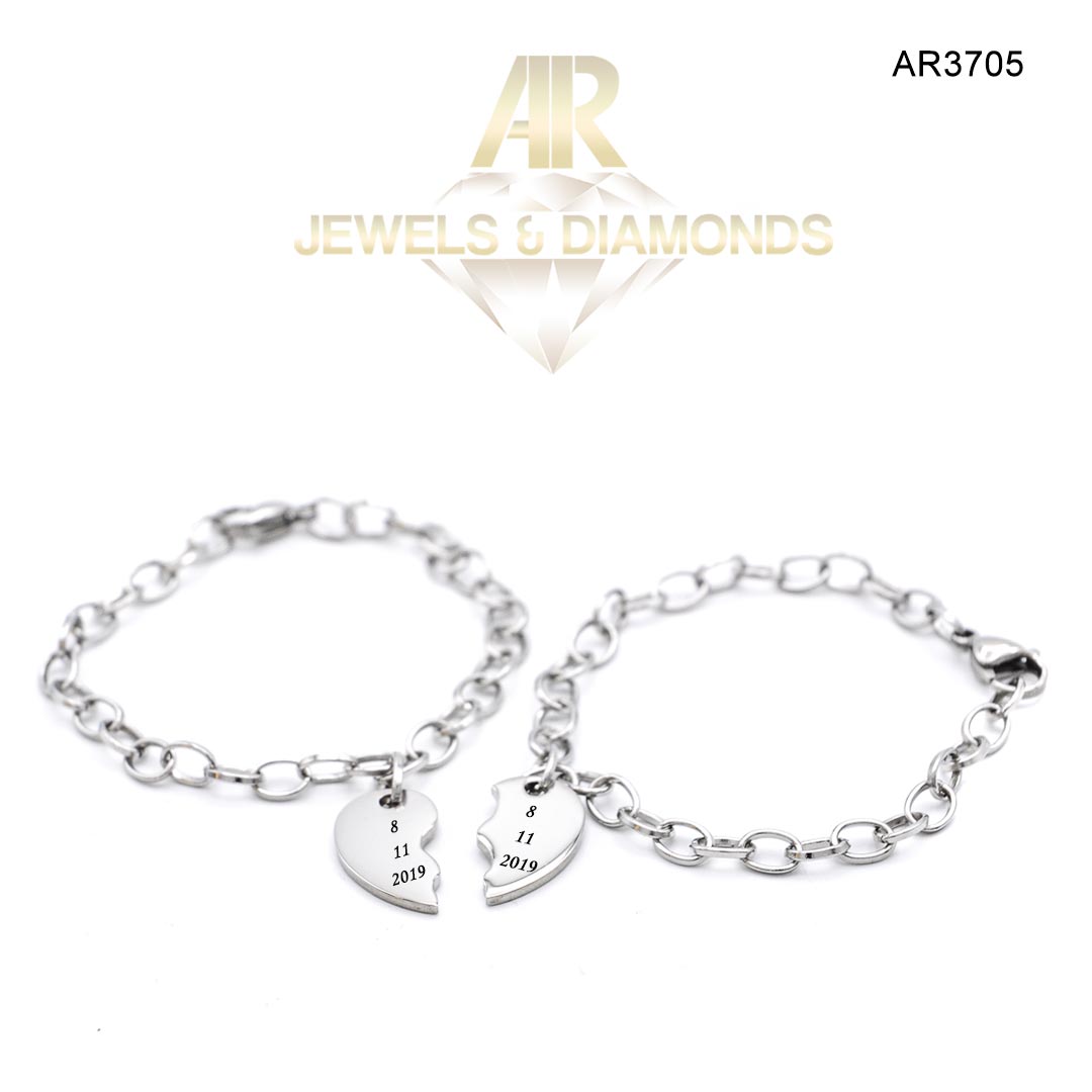 Bratari cuplu personalizate inox [AR3705] - Bijuterii Aur